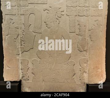 The Tablet of the Slaves from the Mayan ruins of Palenque, Mexico ...