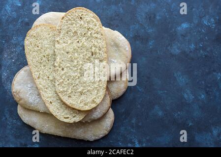 Flat lay of oval shaped cookies Stock Photo - Alamy