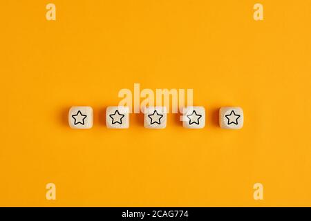 Satisfaction concept, service business, 5 stars selection screen ...