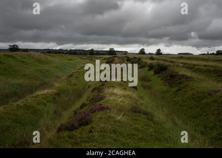 Ardoch Roman Fort, near Braco, Scotland, on 5 August 2020. 127 metres ...