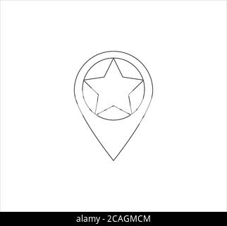 Illustration of a simple outline map pin sign location icon isolated on ...