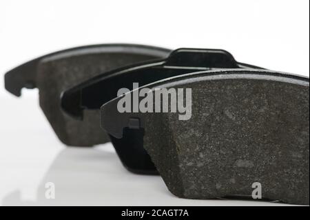 Black front car breaking pads isolated on white background Stock Photo ...