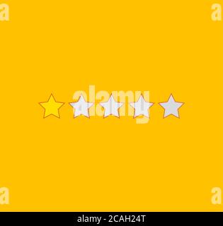 Illustration of product rating stars for customers isolated on a white ...
