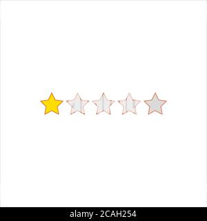 Illustration of the five-star ranking system isolated on a white ...