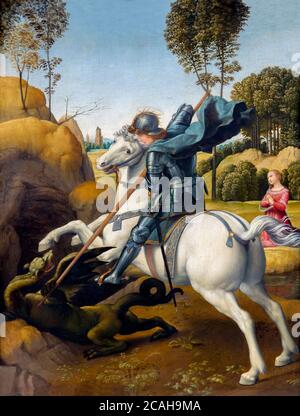 Saint George and the Dragon (circa 1506) painting by Raphael (Raffaello ...