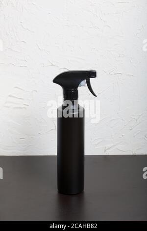 Spray bottle with antiseptic, black. For surface treatment against ...