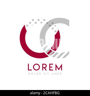 CO C O Dots Letter Logo Design White Magenta Bubble Circles and Swoosh ...