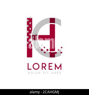 CH C H Dots Letter Logo Design White Magenta Bubble Circles and Swoosh ...