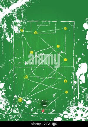Soccer field tactical board. Professional pitch plan and sport line ...