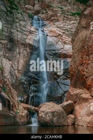 Sa Spendula waterfall, Villacidro, Medio Campidano Province, Sardinia ...