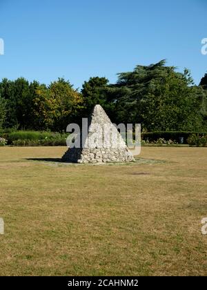 The stone pyramid in Reigate Castle Grounds and entrance to the ...