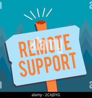 Hand writing sign Remote Support. Concept meaning type of secure ...