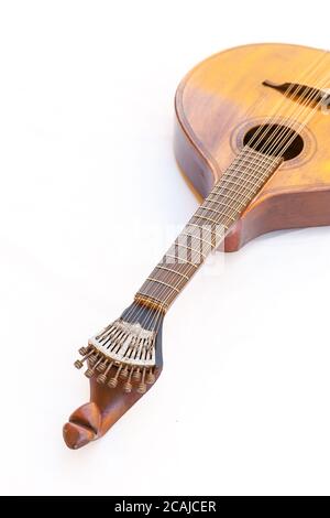 Portuguese guitar, with tradicional fan (or peachow, watchkey) tuners ...