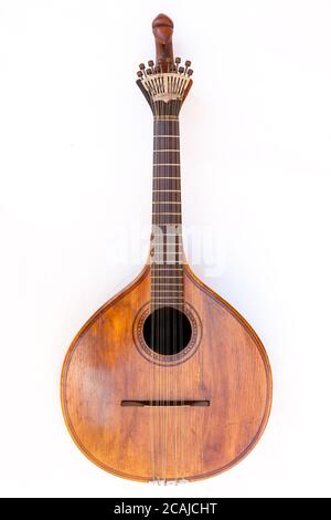 Portuguese guitar, with tradicional fan (or peachow, watchkey) tuners ...