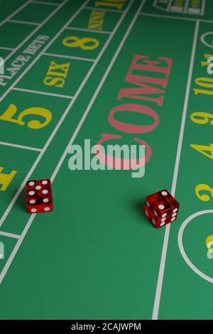 Lucky seven dice Stock Photo - Alamy