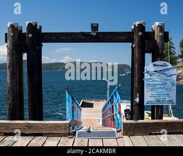 The dock at Hope Bay on North Pender Island, British Columbia, Canada ...