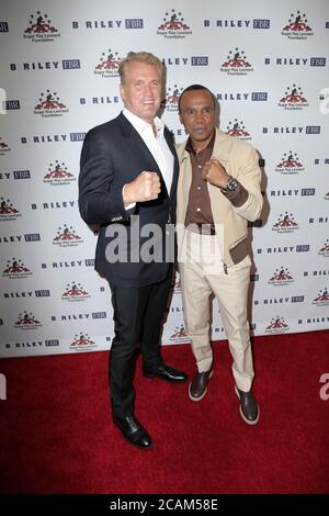 (L-R) Dolph Lundgren and Sugar Ray Leonard at the Sugar Ray Leonard ...