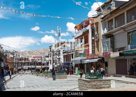 Ladakh, India - Main bazaar in Leh, Ladakh, Jammu and Kashmir, India ...