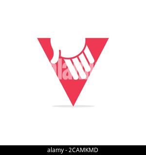 letter v helping hand care gesture logo vector Stock Vector Image & Art ...