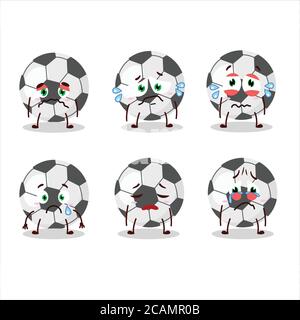 Soccer ball cartoon character with sad expression. Vector illustration ...
