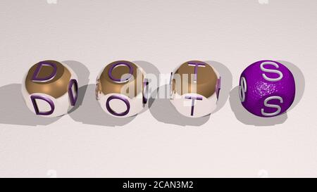 LINES text of cubic individual letters. 3D illustration. background and ...