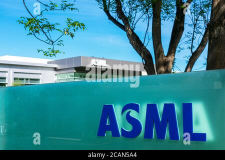 ASML sign at their Silicon Valley office in San Jose, California, USA ...