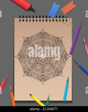 Creative Mandala Coloring Page for Adults and Kids Stock Vector Image ...