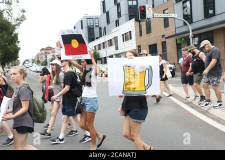 Aboriginal invasion day march on Australia Day in Sydney, Australia ...