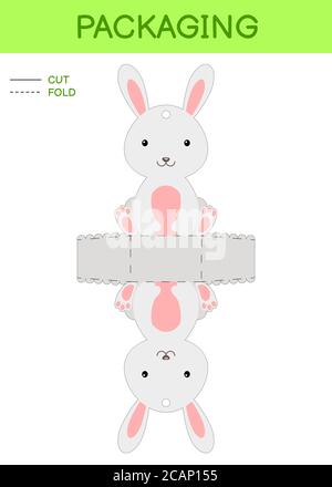 Party favor die cut rabbit box for birthdays, baby showers for sweets ...