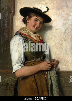 Eberle Adolf - Female Portrait - German School - 19th Century - Eberle Adolf - Female Portrait ...
