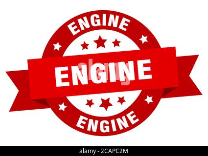 engine round ribbon isolated label. engine sign Stock Vector Image ...