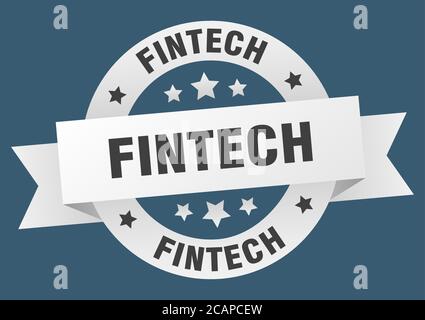 fintech round ribbon isolated label. fintech sign Stock Vector Image ...