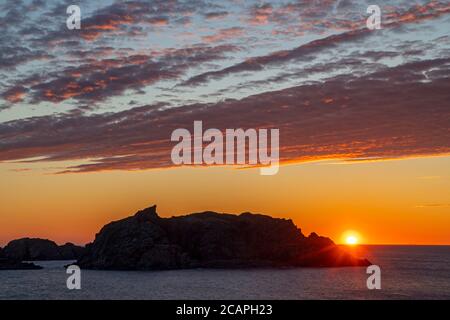 Sleepy Cove at sunset, Crow Head, Newfoundland and Labrador NL, Canada ...