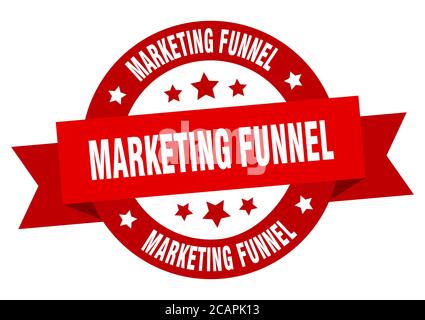 marketing funnel round ribbon isolated label. marketing funnel sign ...
