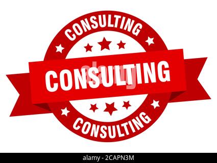 consulting round ribbon isolated label. consulting sign Stock Vector ...