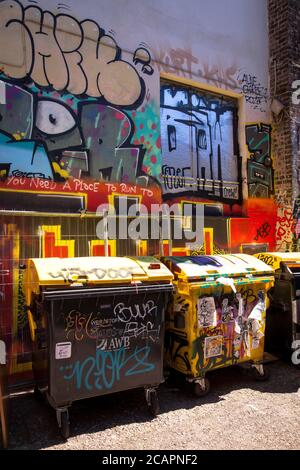 graffiti on containers Stock Photo - Alamy
