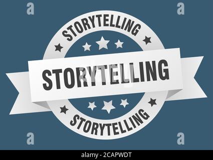 storytelling round ribbon isolated label. storytelling sign Stock ...