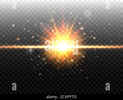 Star clash and explosion light effect, neon shining laser collision ...