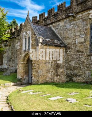 Entrance to cemetery at St Nicholas' Church in Henstridge, Somerset ...