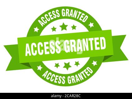 access granted round ribbon isolated label. access granted sign Stock ...