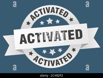activated round ribbon isolated label. activated sign Stock Vector ...