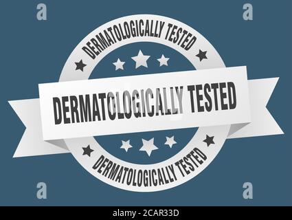 dermatologically tested round ribbon isolated label. dermatologically ...