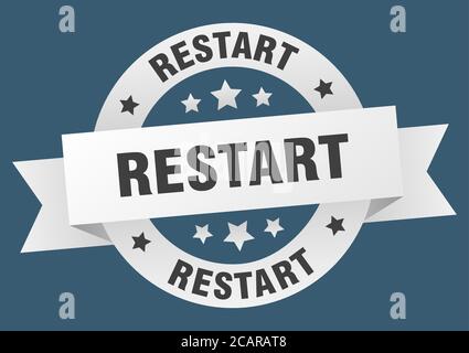 restart round ribbon isolated label. restart sign Stock Vector Image ...