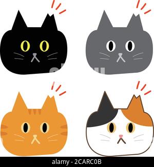Cartoon set of trap–neuter–return cats. Vector illustration isolated on ...
