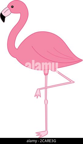 A cartoon pink flamingo standing on one leg Stock Vector Image & Art ...