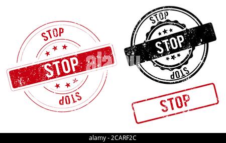 square grunge red stop stamp Stock Vector Image & Art - Alamy