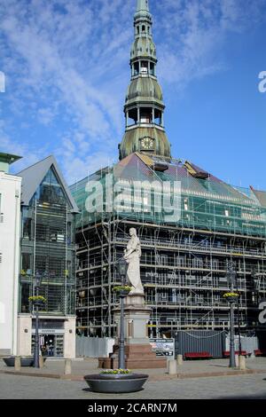 Statue of St Roland Patron Saint of Riga. The statue is a replica of ...