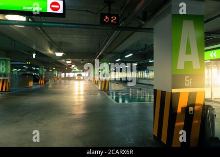 Shopping center parking with sensors and displays Stock Photo - Alamy