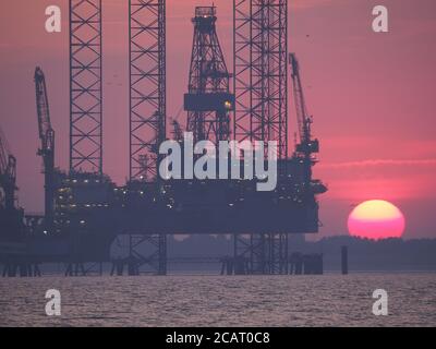 Borr drilling, Borr Ran jack up, in the Seagreen windfarm Stock Photo ...