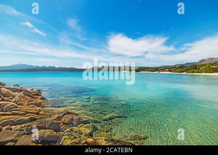 La Celvia beach under a blue sky, Sardinia Stock Photo - Alamy